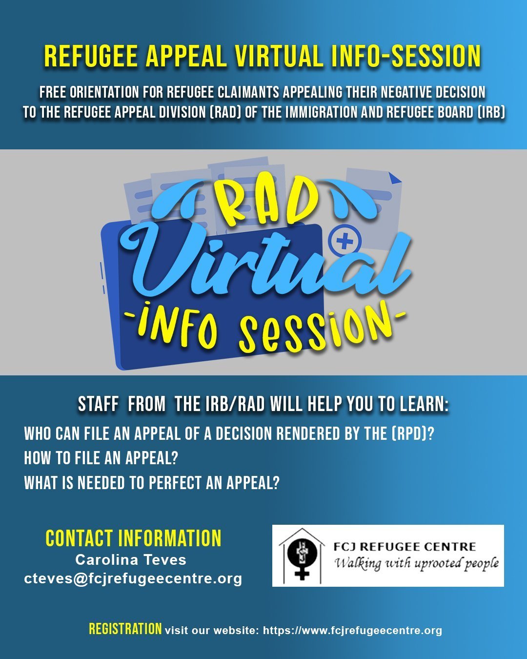 Refugee Appeal Orientations Online – FCJ Refugee Centre