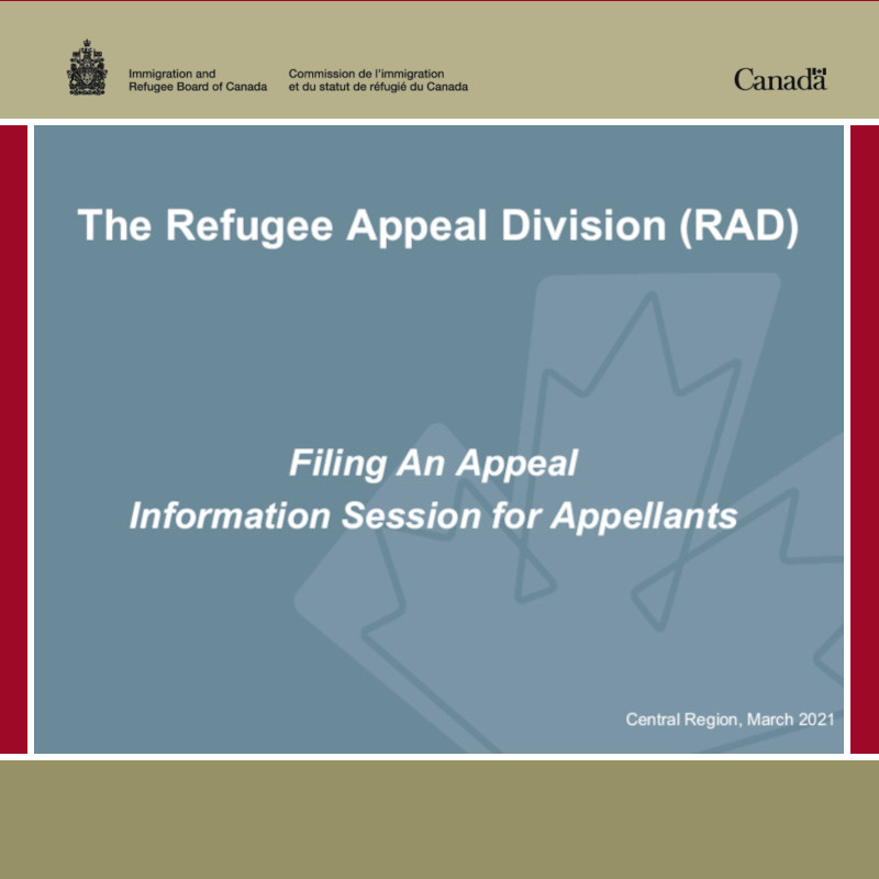 The Refugee Appeal Division (RAD): Information Session for Appellants ...