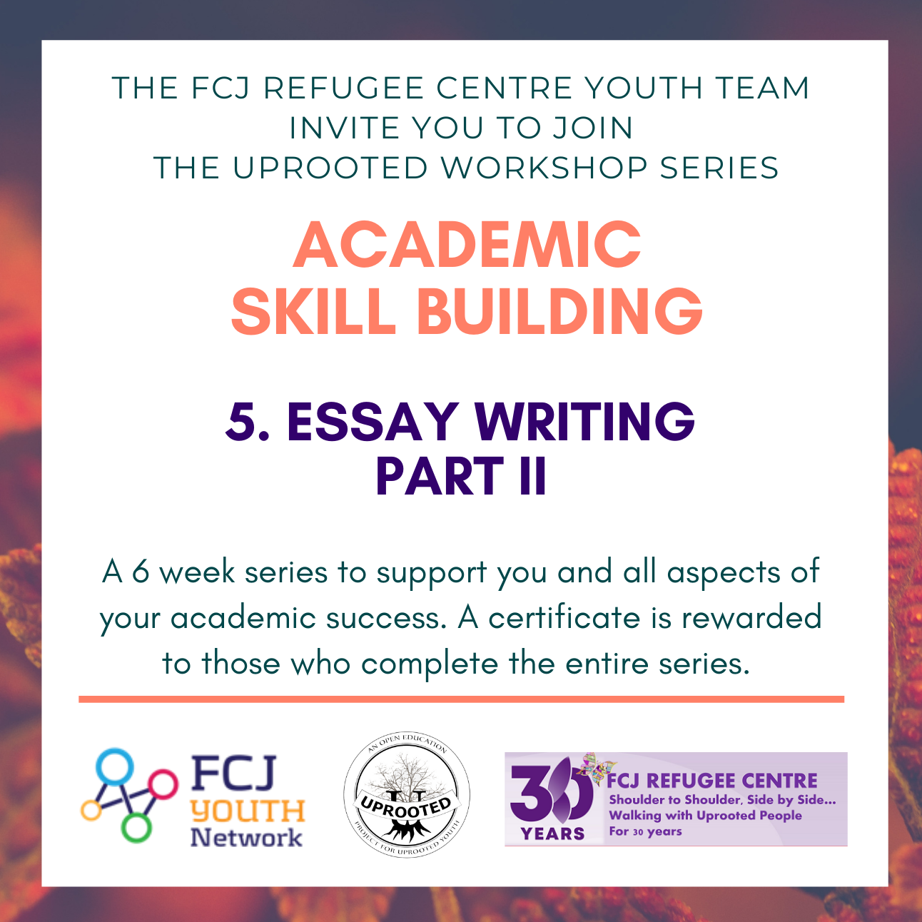 Uprooted Workshop Series for Academic Skill Building: Essay Writing ...