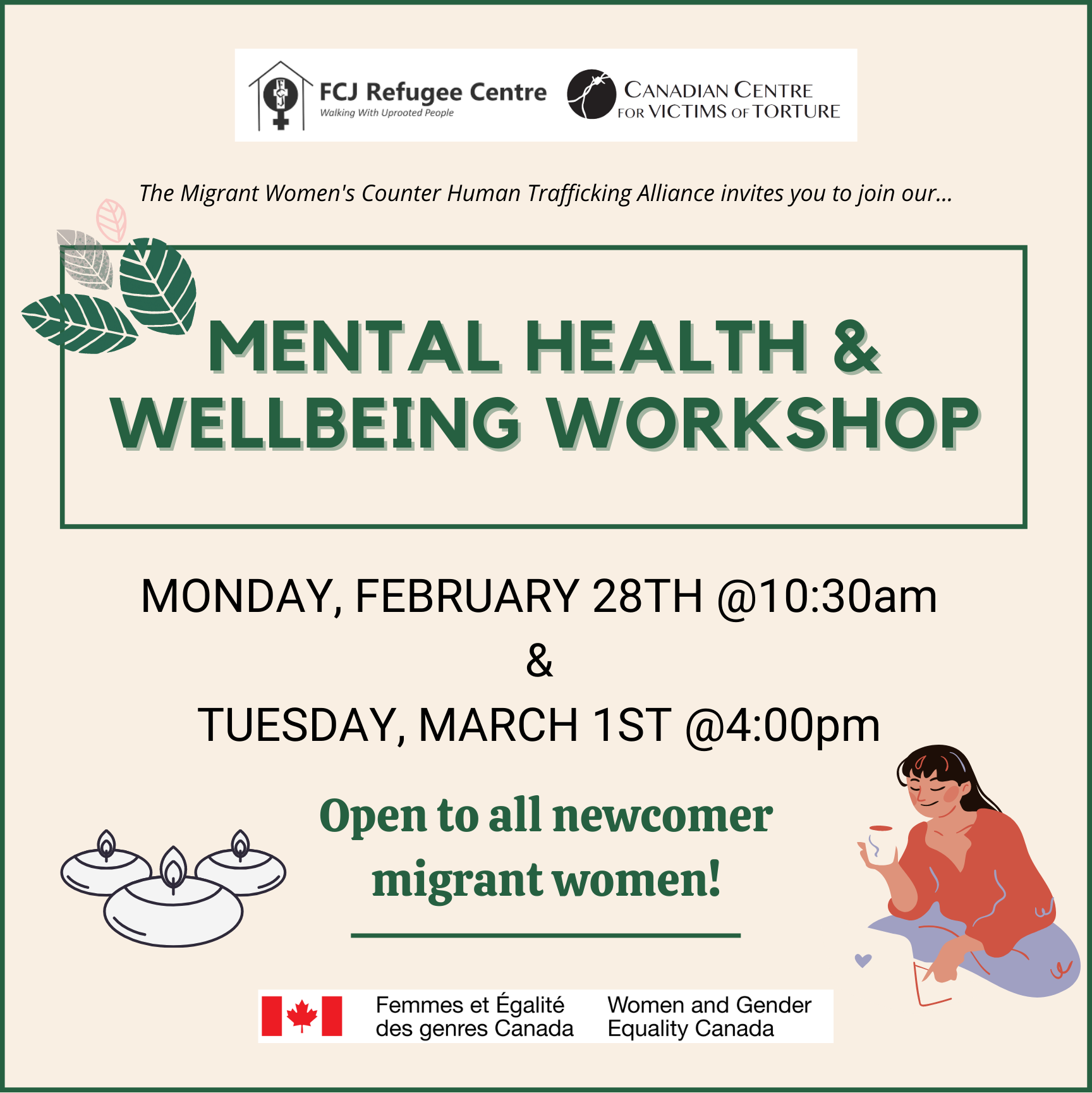Mental Health & Wellbeing Workshop – FCJ Refugee Centre