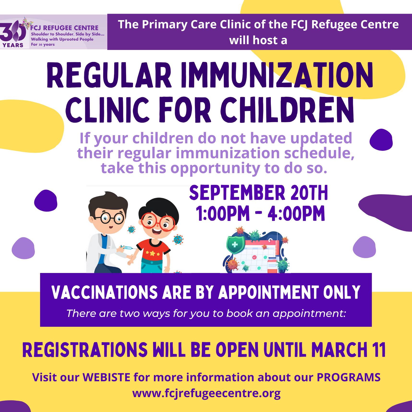 Regular Immunization Clinic for Children – FCJ Refugee Centre