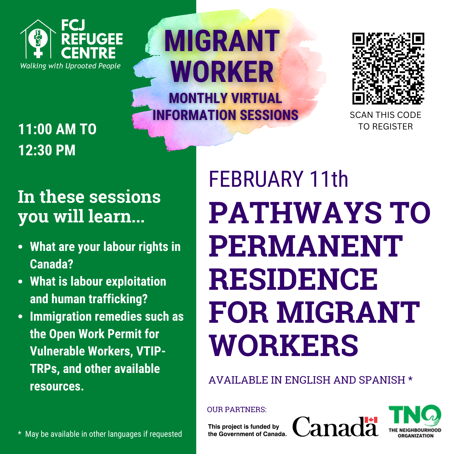 Virtual Information Session for Migrants Workers: Pathways to Permanent ...